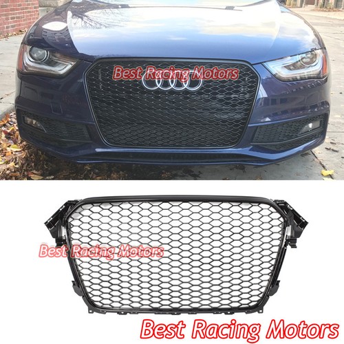 For 2013-2016 Audi A4 B8.5 RS4 Style Front Grill (Gloss Black Frame ...