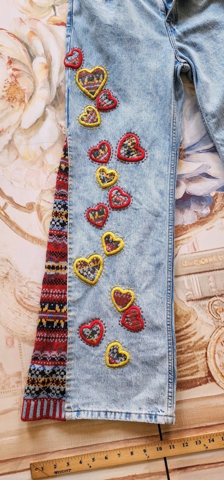 One-of-a-Kind Ilova Upcycled Levi’s Jeans – Hand-Embroidered Heart ...