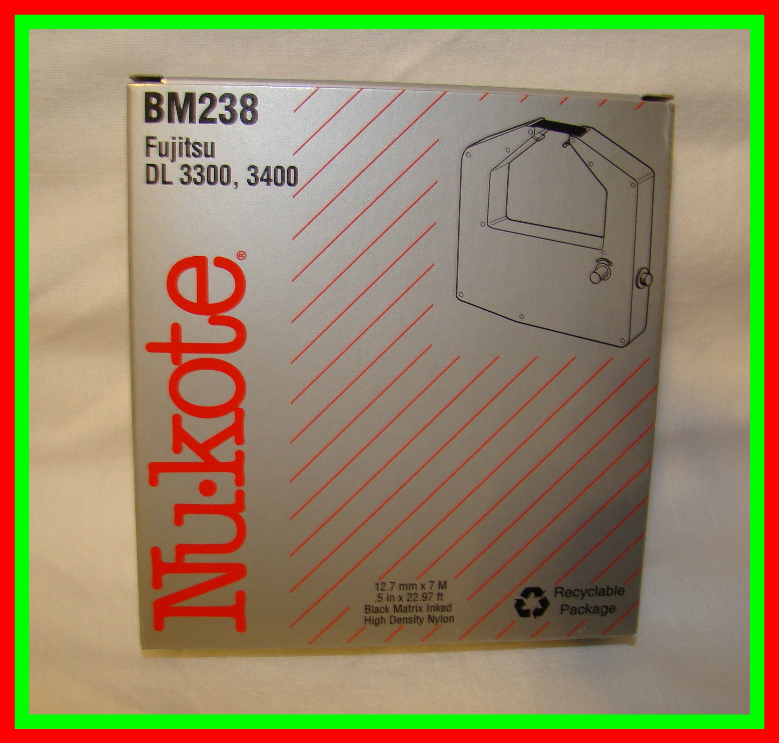 BM238 Black Nylon Printer Ribbon box of 5 Nu-kote Model for sale online ...
