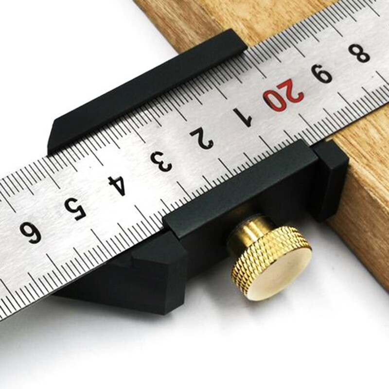 Practical Fixed Steel Ruler Limit Line Brass Plotter Line Locator DIY ...