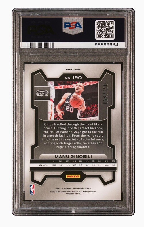 2023-24 Panini Prizm Manu Ginobili Premium Silver Pandora Prizm #/150 ...