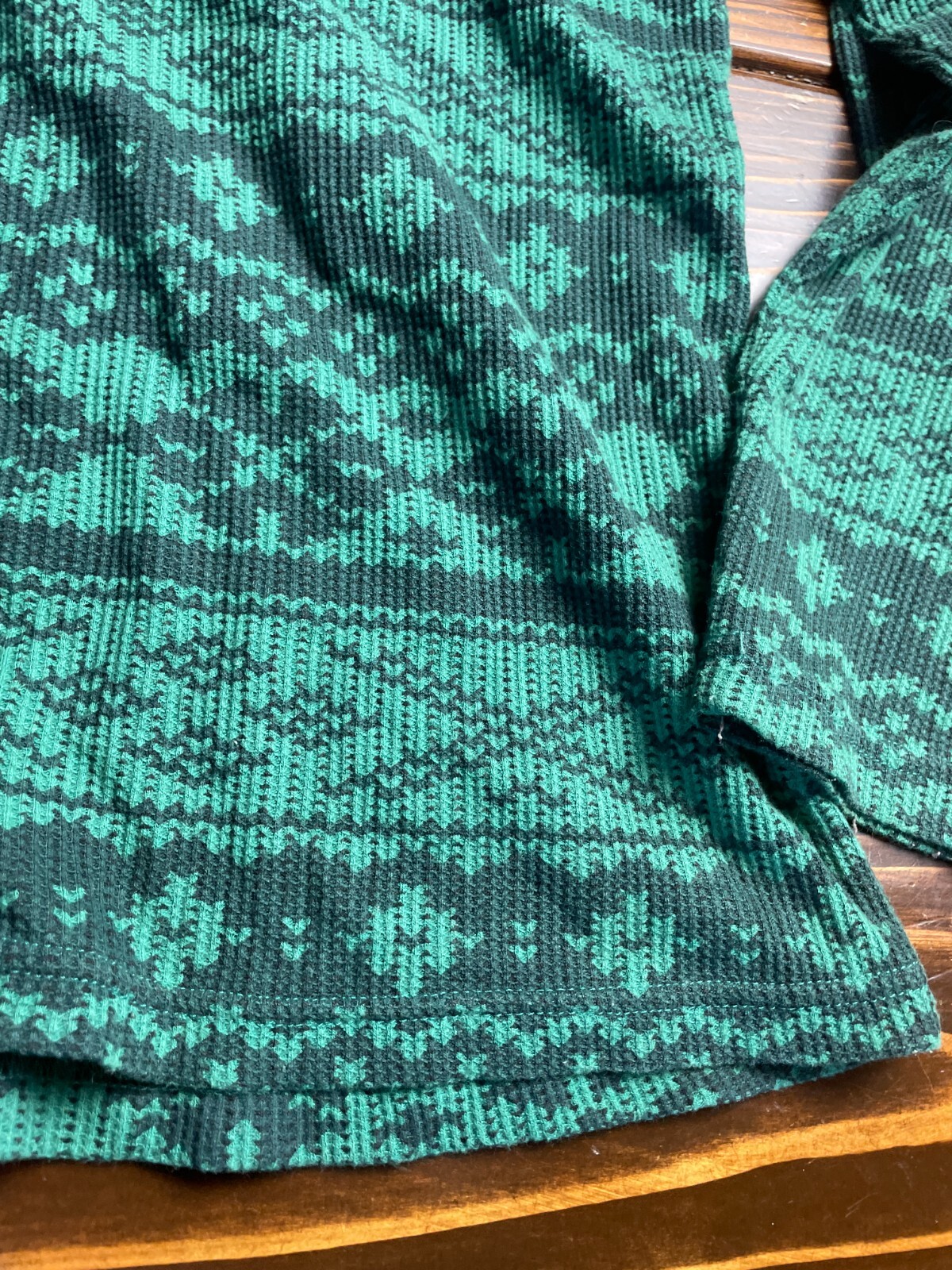 North Crest Sweater Women's Size L Green 1/4 Zip Collared Snowflakes ...