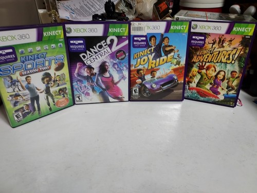 Xbox 360 Kinect games lot of 4 Dance Central 2 Kinec Joy Ride +Sports ...