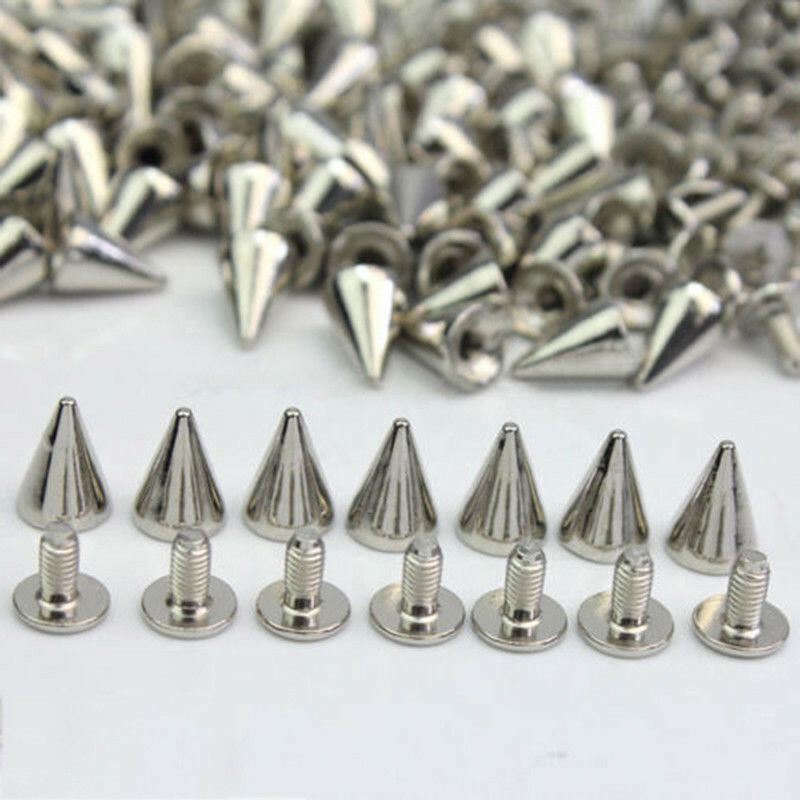 50pc 10mm Spots Cone Screw Metal Studs Leather Craft Rivet Pyramid ...