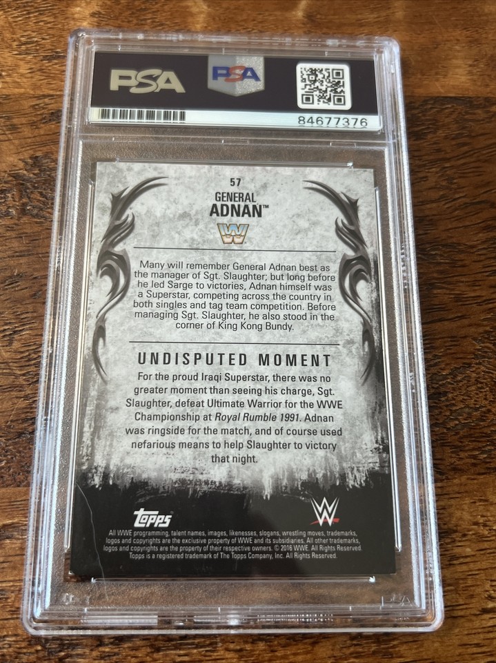 Adnan Al-Kaissie Signed WWF Topps Card Psa Dna Coa Slab General Adnan ...