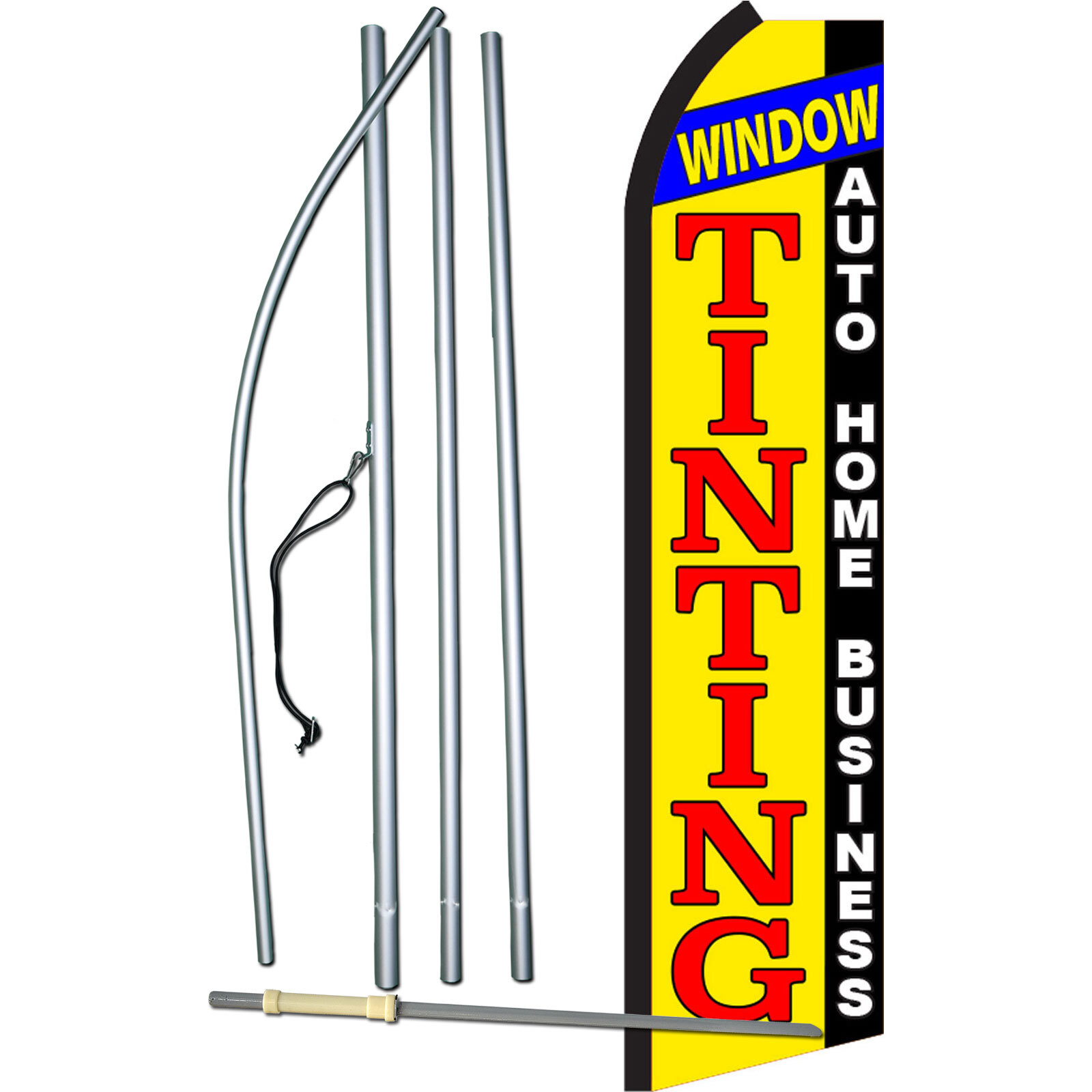 Window Tinting Flag with Flag Pole and Spike | eBay
