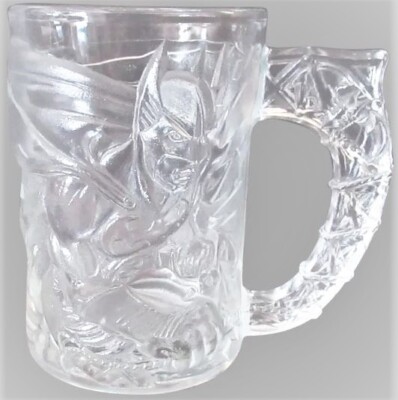 Batman Forever McDonald's Batman Glass Cup Mug Embossed DC Comics 1995 ...