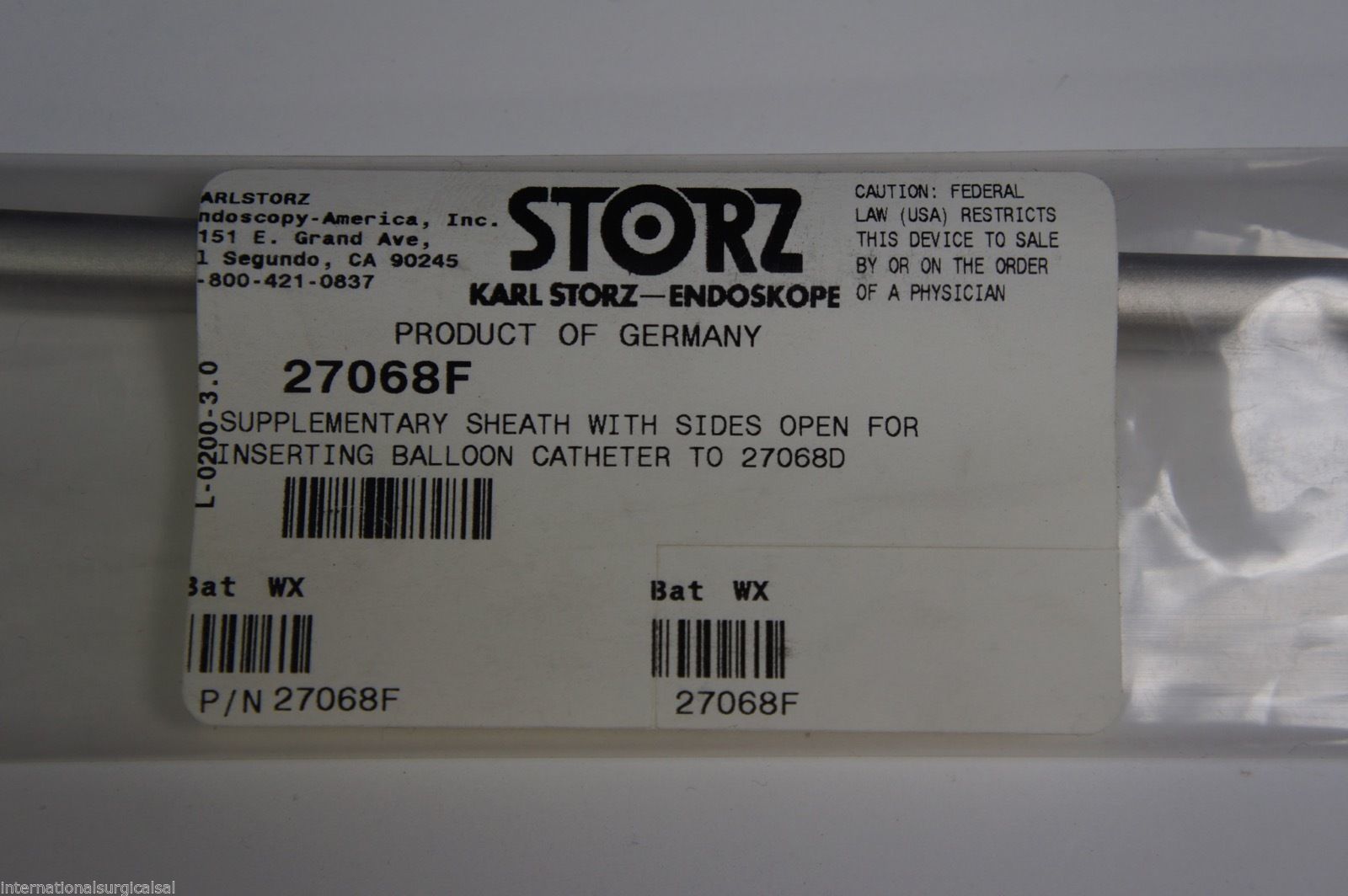 KARL STORZ 27068F Complementario Vaina Con Lados Abierto Para 27068D | eBay