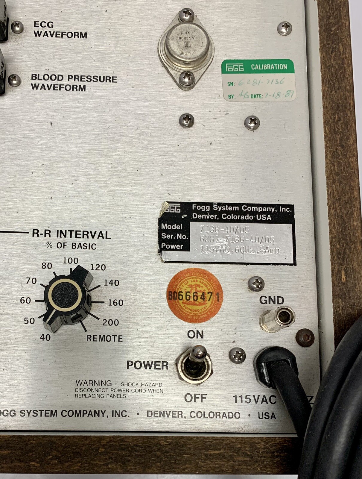 FOGG M7136/M7137/M7138/M7139 ECG/BLOOD PRESSURE/RESPIRATION/TEMP PROBE ...