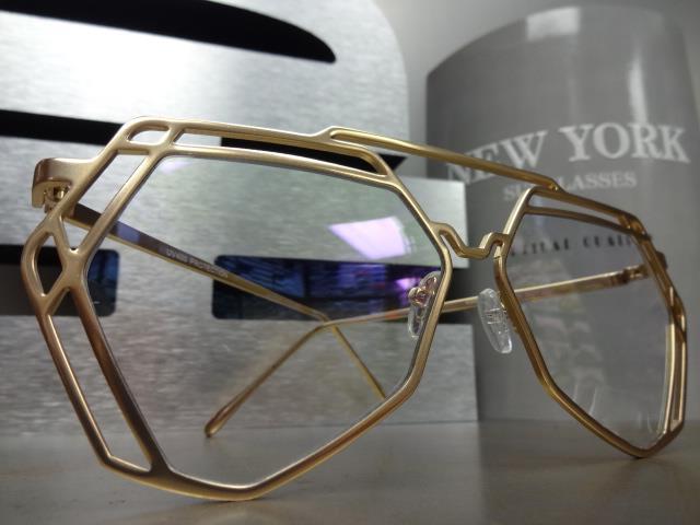 New CLASSIC VINTAGE RETRO Style Clear Lens EYE GLASSES Gold Metal ...