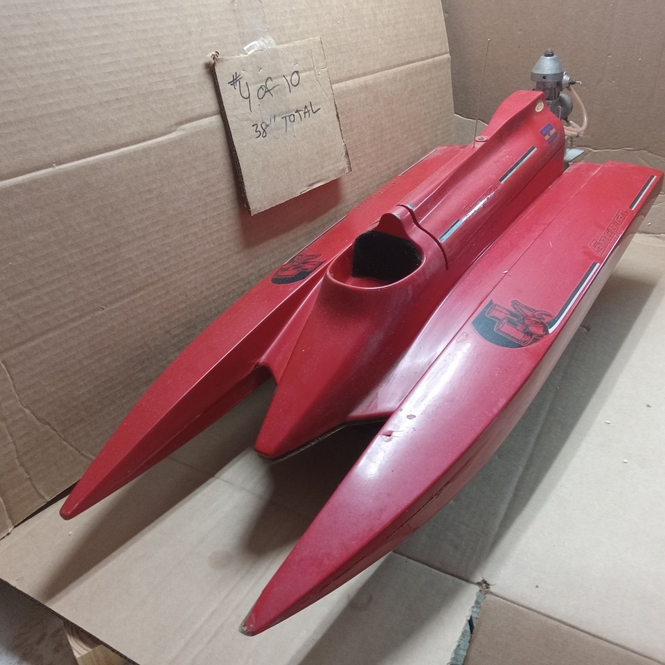 #4 of 10 vintage rc boat used Prather Fiberglass Tunnel Hull Vintage Rc ...
