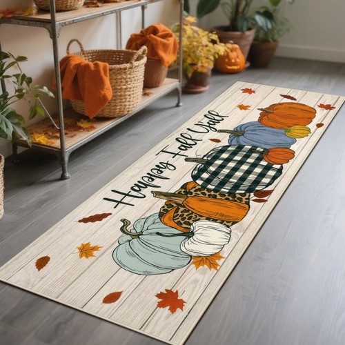 Fall Runner Rug for Hallway 2x6ft Pumpkins Happy Fall Y’All Farmhouse ...