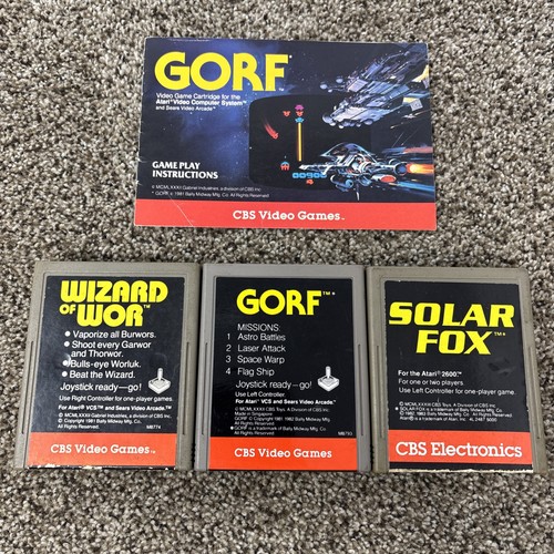 Atari 2600 Video Game Lot GORF Solar Fox Wizard Of Wor CBS Atari Games ...