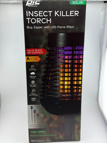 Insect Killer Torch, Solar Power Bug Zapper With Led Flame Effect New ...