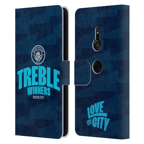 MAN CITY FC 2023 TREBLE WINNERS LEATHER BOOK WALLET CASE COVER FOR SONY ...