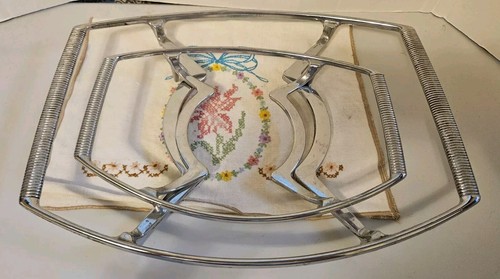 Lot of 2 Vintage CORNING WARE Casserole Stand Metal Trivet Pyrex Holder ...