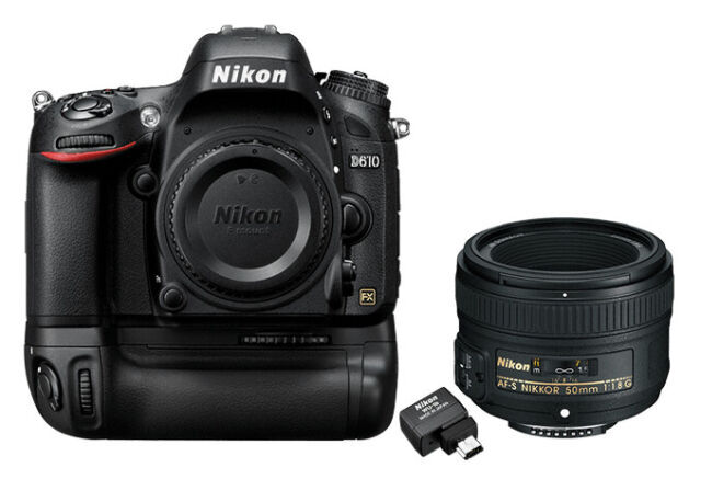 Nikon D610 24.3MP DSLR Camera - Black (Kit with 50mm f/1.8 Lens + WU-1b ...