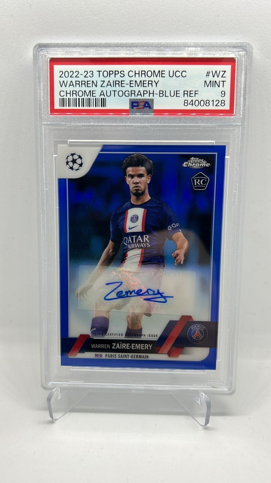 Warren Zaire-Emery Topps Chrome UCC Chrome Autograph- Blue /150 2022-23 ...