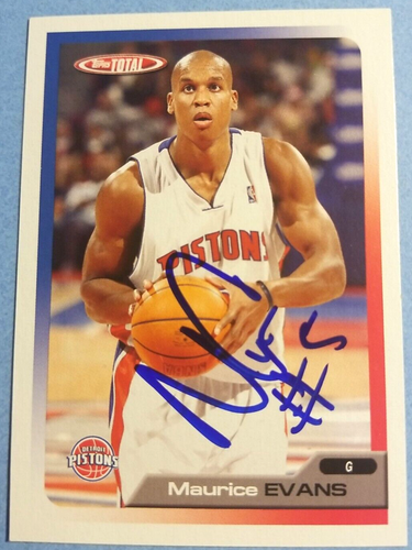 Maurice Evans Detroit Pistons 2006 Topps #149 NBA Autographed ...