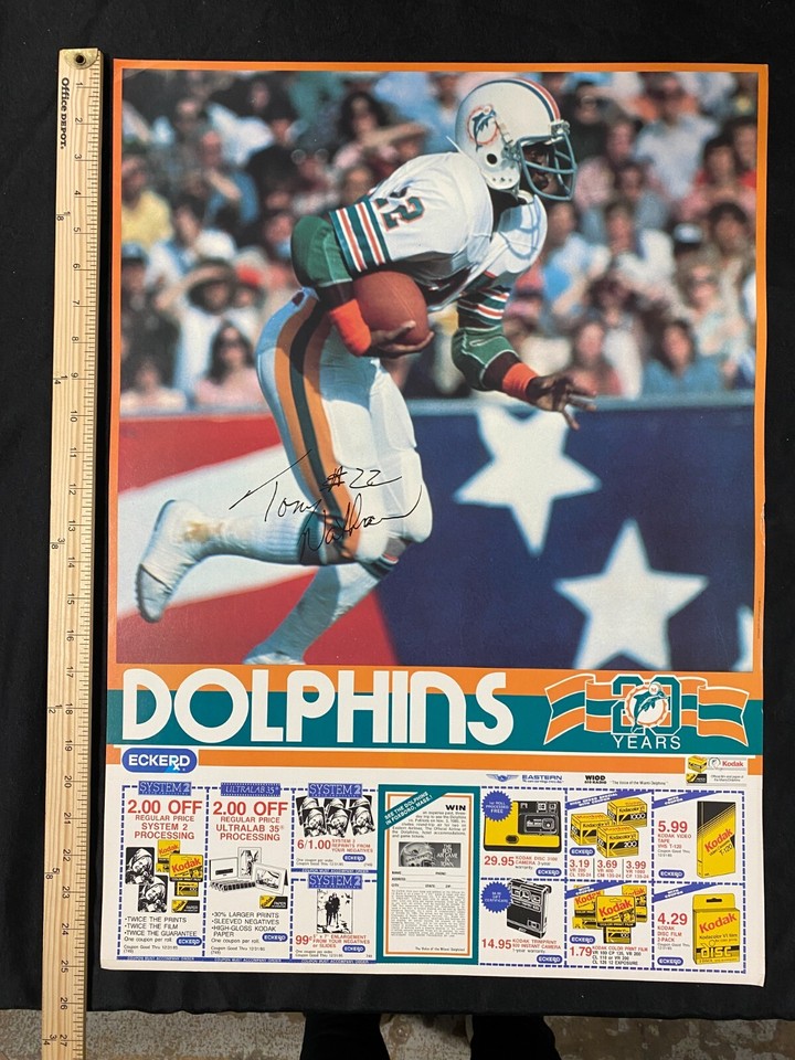 1984-85 Miami Dolphins Eckerd Drugs 20 Year Promo Poster 20x24" Set of ...