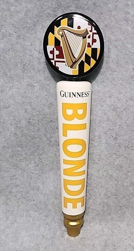 Guinness Blonde Irish Draft Beer Tap Handle Rare Maryland Flag w/ Harp ...