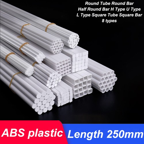 ABS Styrene Plastic Strip Tube Round Square Flat U H L Type Bar Length ...