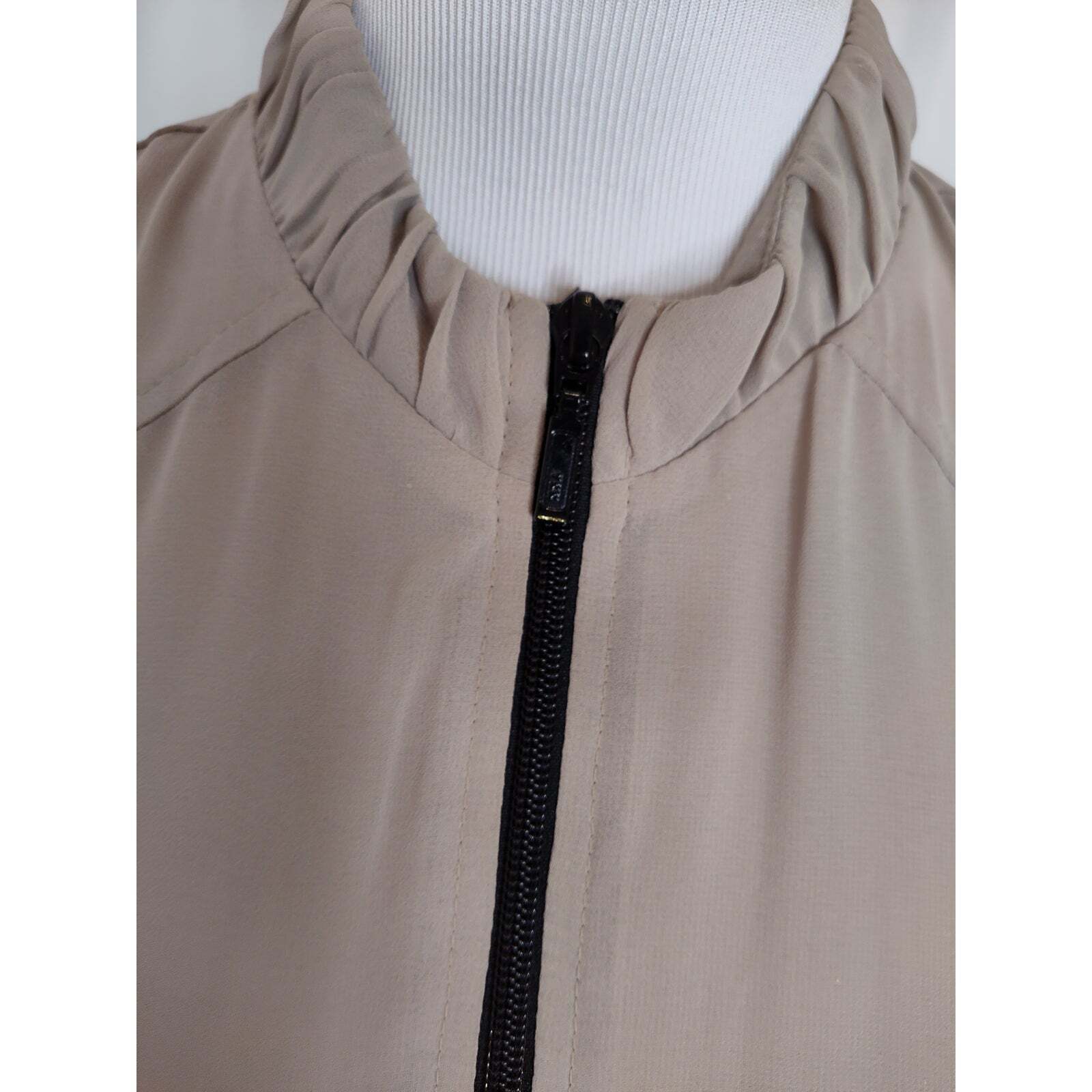 Anatomie Sheer Travel Dual Zipper Jacket Sand Beige S… - Gem