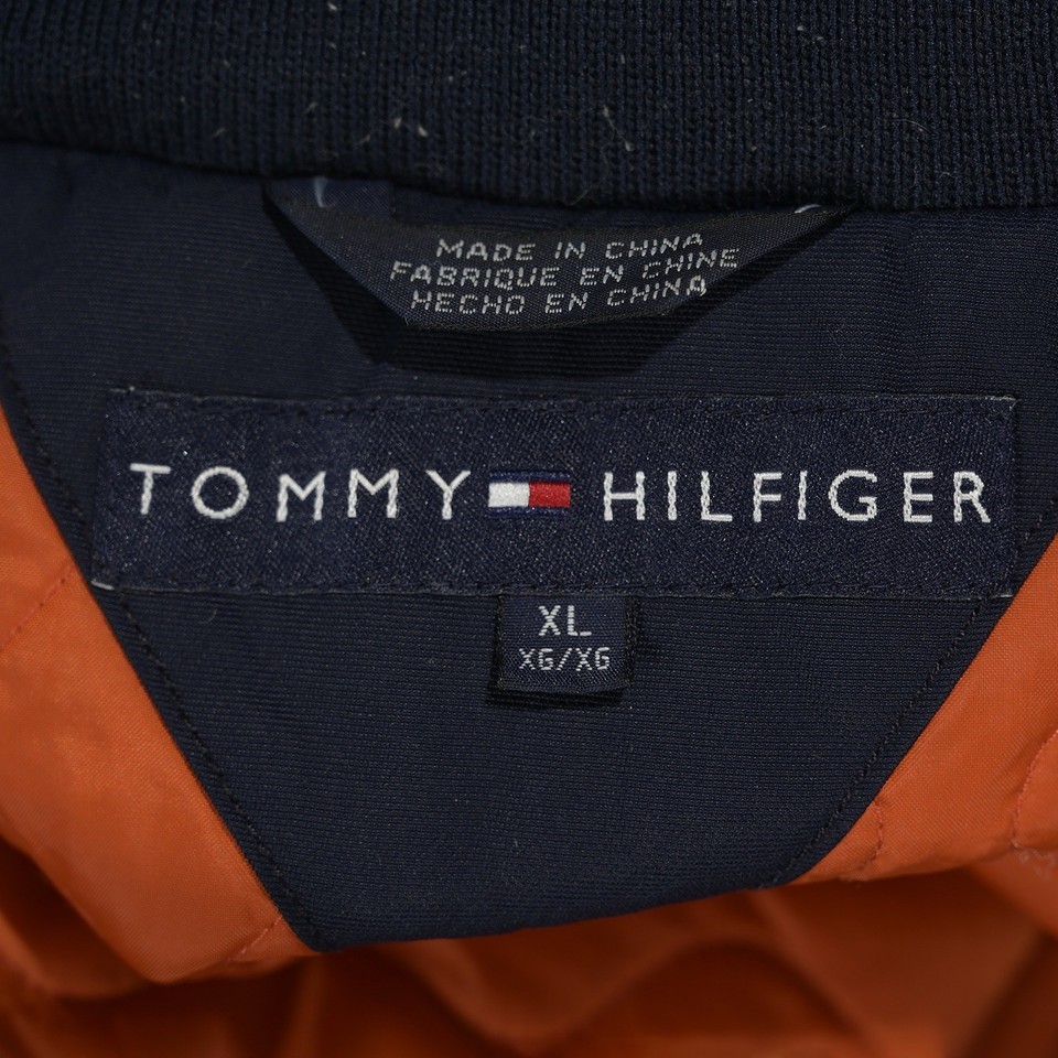 Tommy Hilfiger Men’s XL Navy Zip Up High Neck Nylon Jacket w/Logo ...