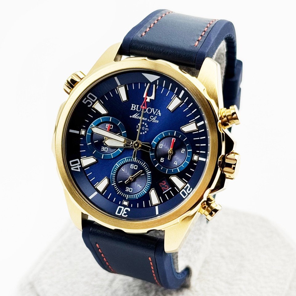 Bulova Marine Star Six Hand Quartz Chronograph Sports Men's Watch 43 mm ...