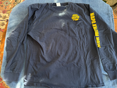 Napa Auto Parts Logo Long Sleeve T-Shirt Size XL...Blue...NAPA KNOW HOW ...