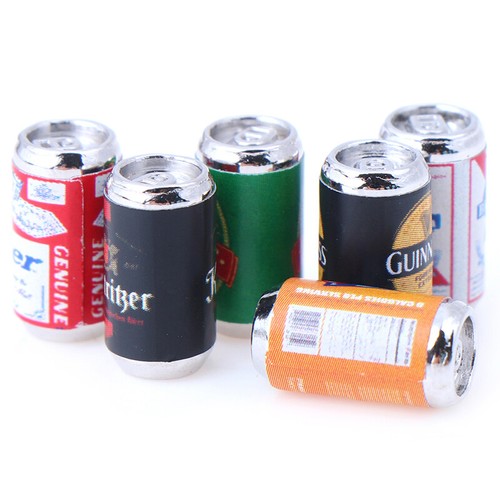 6pcs/Set Bottle Beer Miniatures For 1:12 Dollhouse Miniature Kids Play ...
