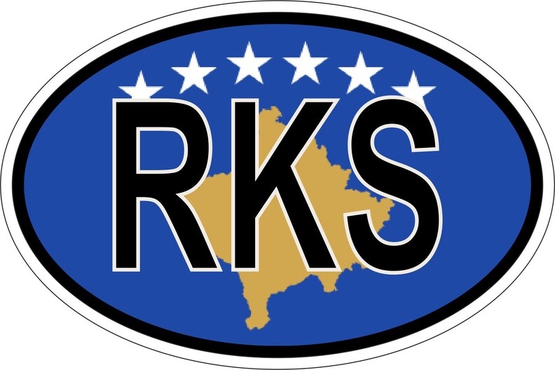 Oval Sticker Flag Country Code KOSOVO RKS | eBay