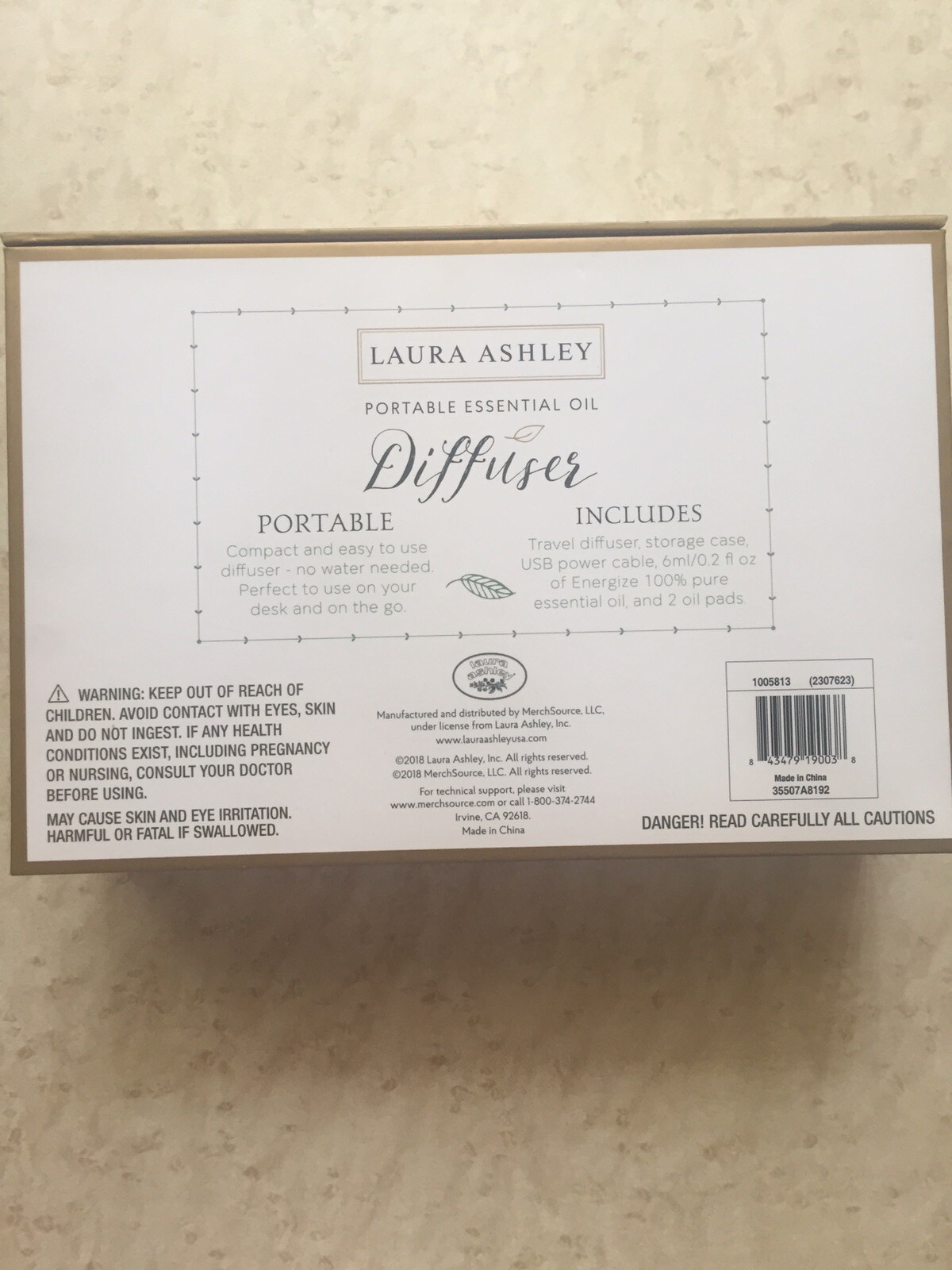Laura Ashley Portable Essential Oil Travel Diffuser includes storage ...