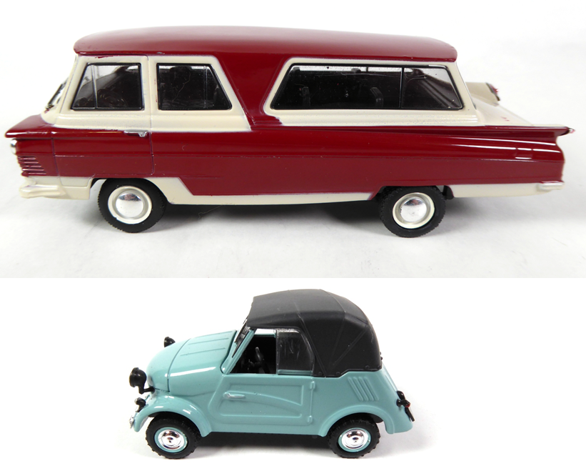 Set of 2 Model Cars from USSR Ctatp + SMZ Cyclecar 1:43 Ixo Diecast LR9 ...