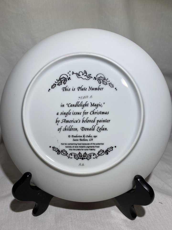 Donald Zolan Plate "Candlelight Magic" Pemberton Oakes 1991 | eBay