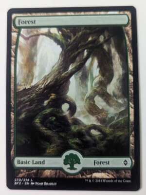 Forest, Battle for Zendikar 270/274, Full Art Land, Magic The Gathering ...