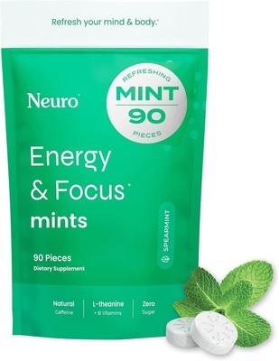 NeuroGum Energy & Focus Mints (90 Pieces) Sugar Free Nootropic ...