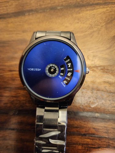 Oruss Jump Hour Quartz Men's Watch Blue | eBay