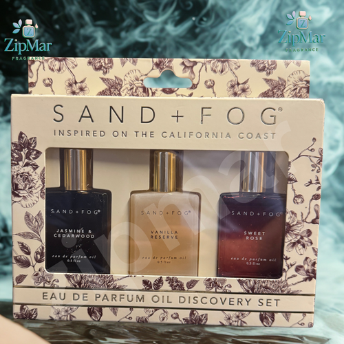 Sand + Fog Jasmine Cedarwood Sweet Rose Vanilla Reserve 3x0.5oz Perfume ...
