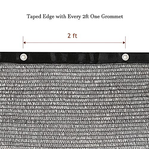 50% Black Shade Cloth 5x10FT Taped Edge with Grommets Sun Net Mesh for ...