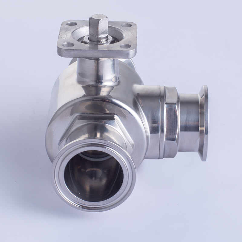 2-1/2" Sanitary 3-Way Ball Valve T-Port Tri Clamp Quick Ferrule SS304 ...