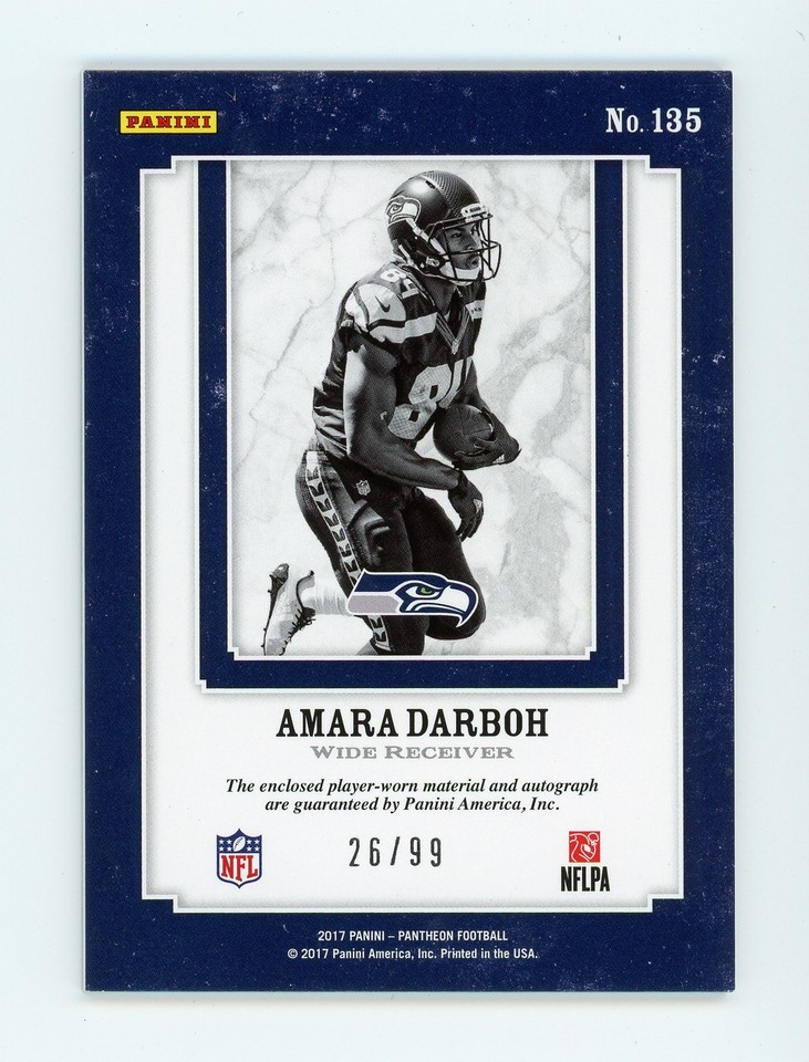 2017 Panini Pantheon #135 Amara Darboh Neophyte Calligraphy RPA 26/99 ...