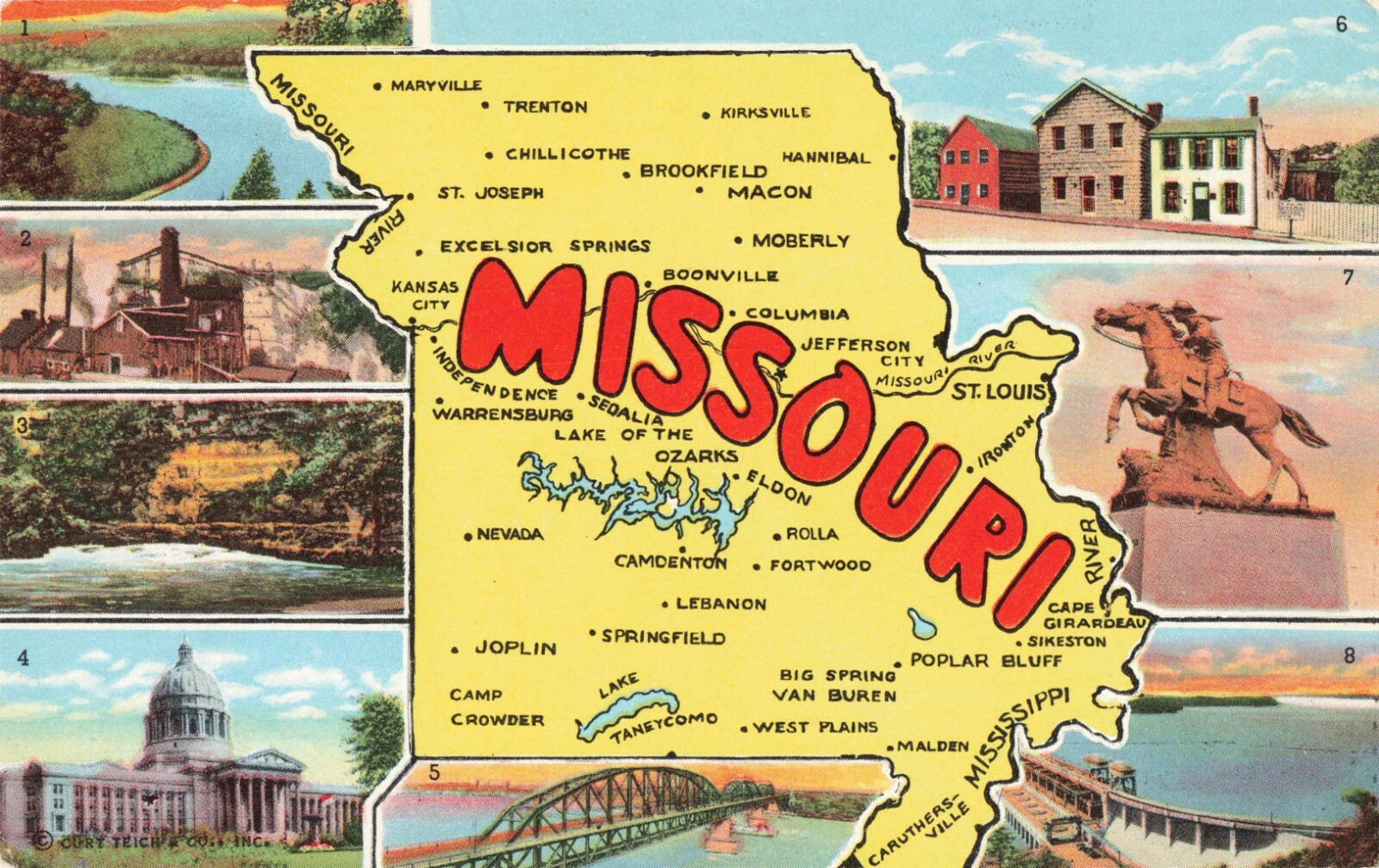 Postcard Missouri Map | eBay