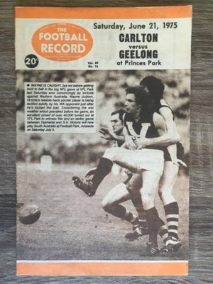 1975 VFL AFL football record Carlton Blues vs Geelong Cats June 21 1975 ...