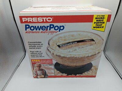 Vintage Presto 04830 PowerPop Microwave Multi-Popper Popcorn Orville ...