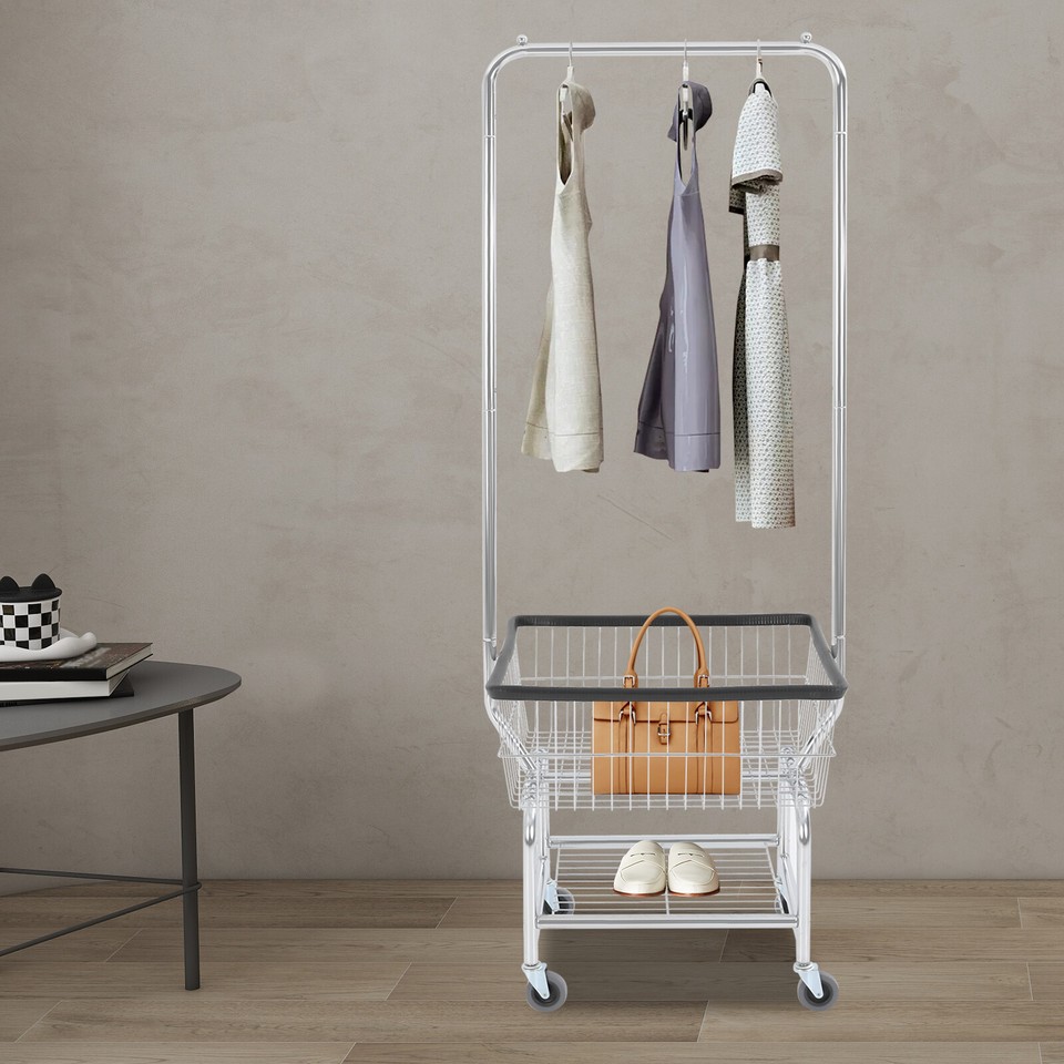 Large Capacity Clothes Cart Rolling Laundry Cart Laundry Cart with ...