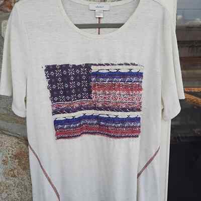 CJ Banks Paisley Ribbon Flag Short Sleeve T-Shirt Size 1X | eBay