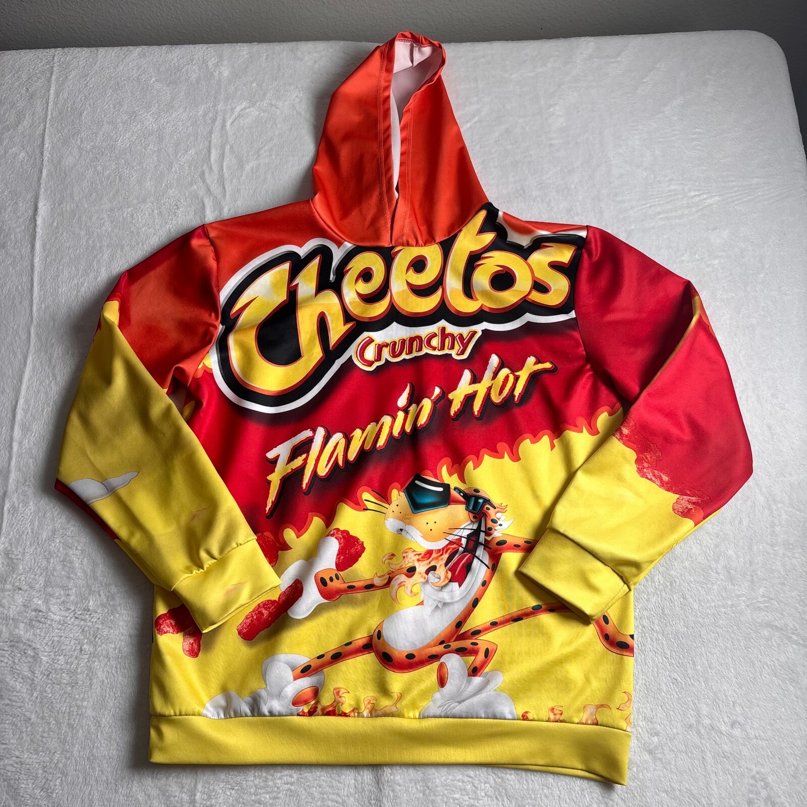 Cheetos Crunchy Flamin' Hot Hoodie Mens Large Yellow … - Gem