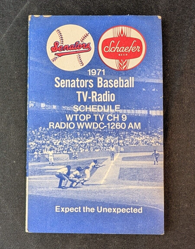 VTG 1971 Washington Senators Shaefer Beer Baseball TV-Radio Pocket ...