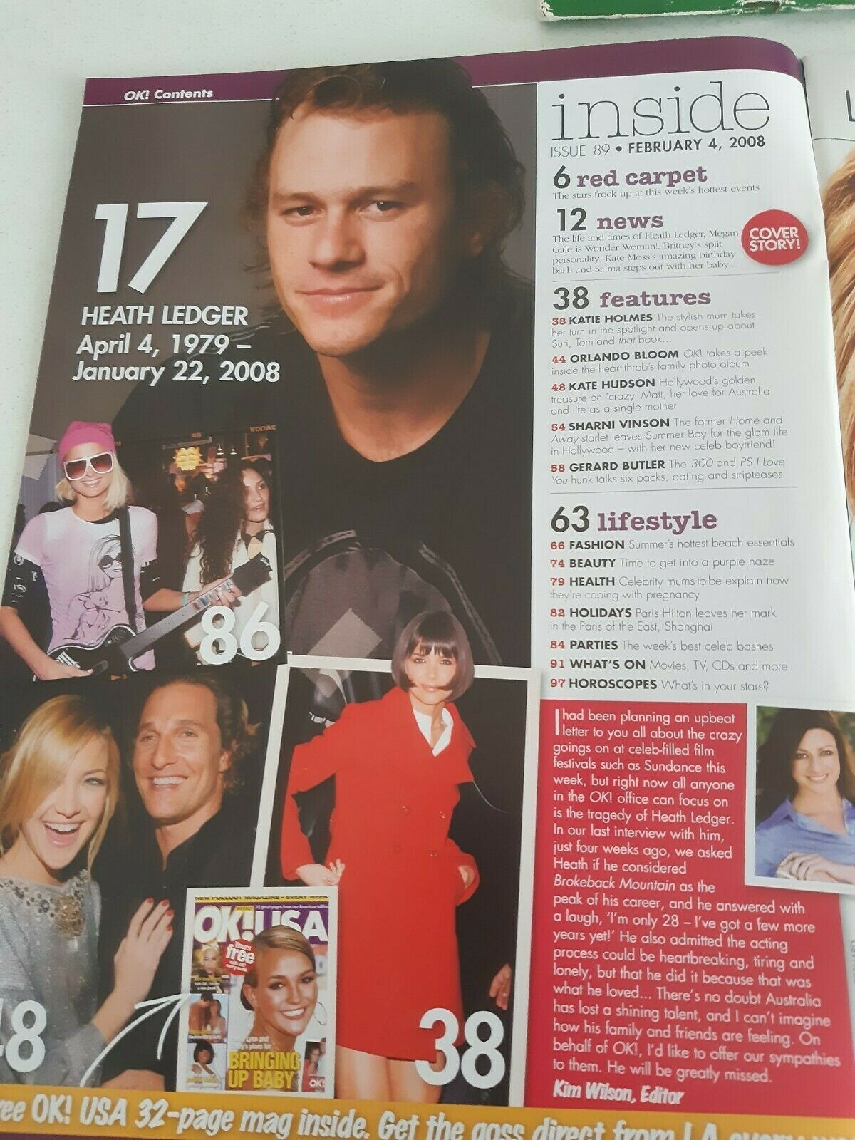 OK MAGAZINE HEATH LEDGER COLLECTABLE - REMEMBERING HEATH 1979-2008 -OK ...